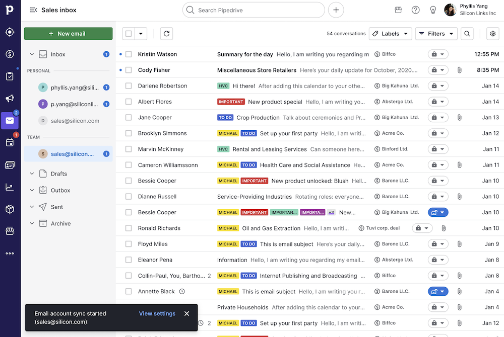 Team Inbox - Knowledge Base | Pipedrive